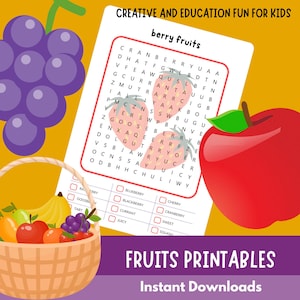 Fruit-themed Word Searches for Kids – Tropical, Citrus, and Berry ...