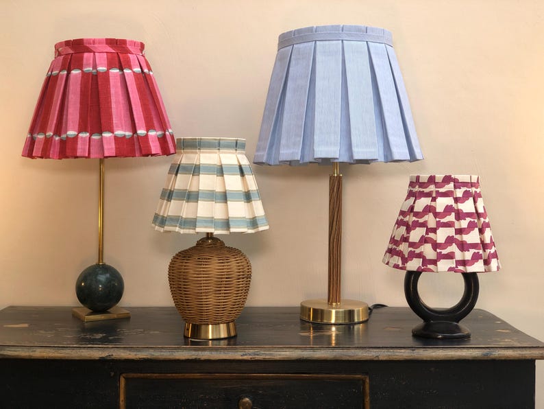 Chambray Cotton 12" Box-pleat Lampshade - Etsy