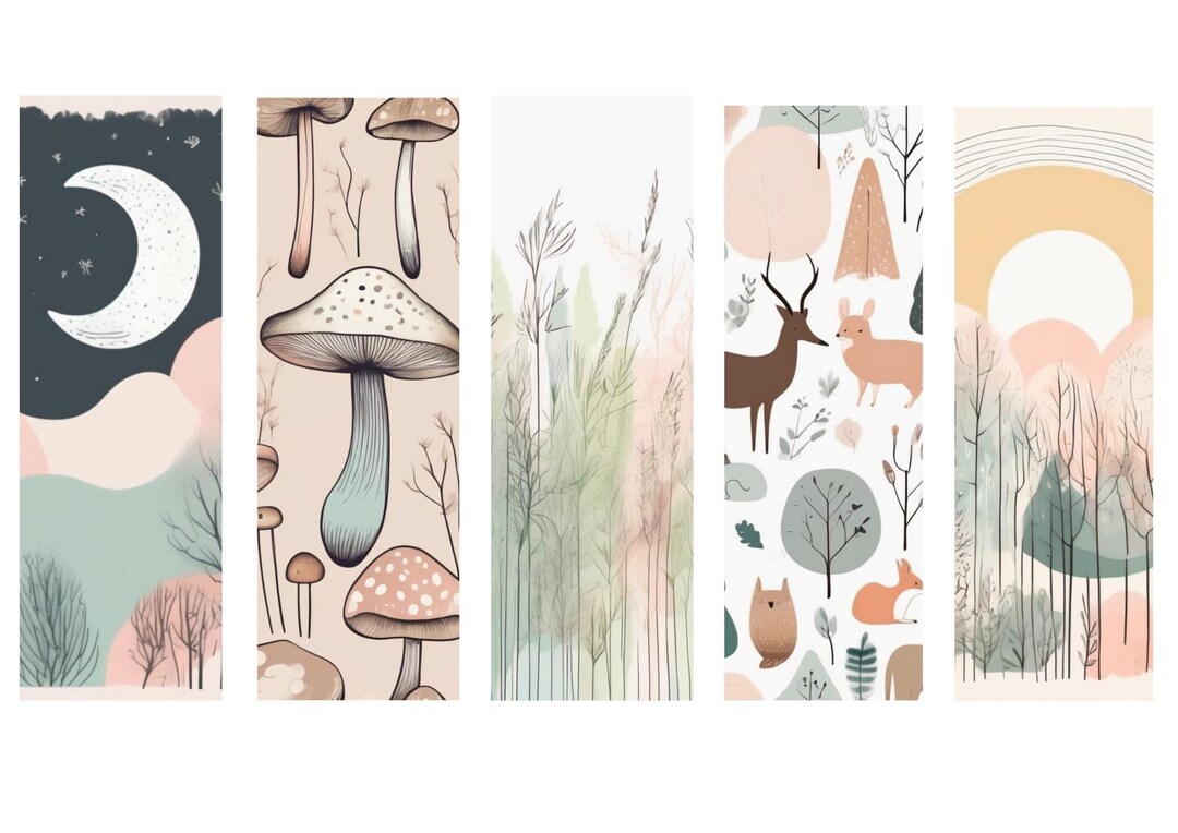 Whimsical Creatures Printable Bookmarks, Cute Forest Book Lovers ...