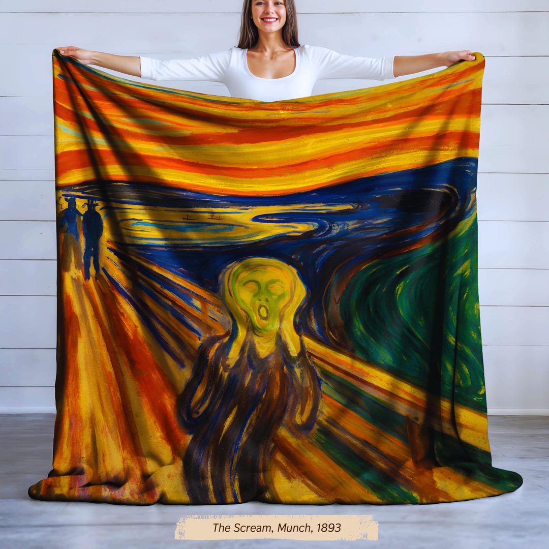 Munch the Scream, Art Throw Blanket, Art Lover Blanket, Art Minky ...