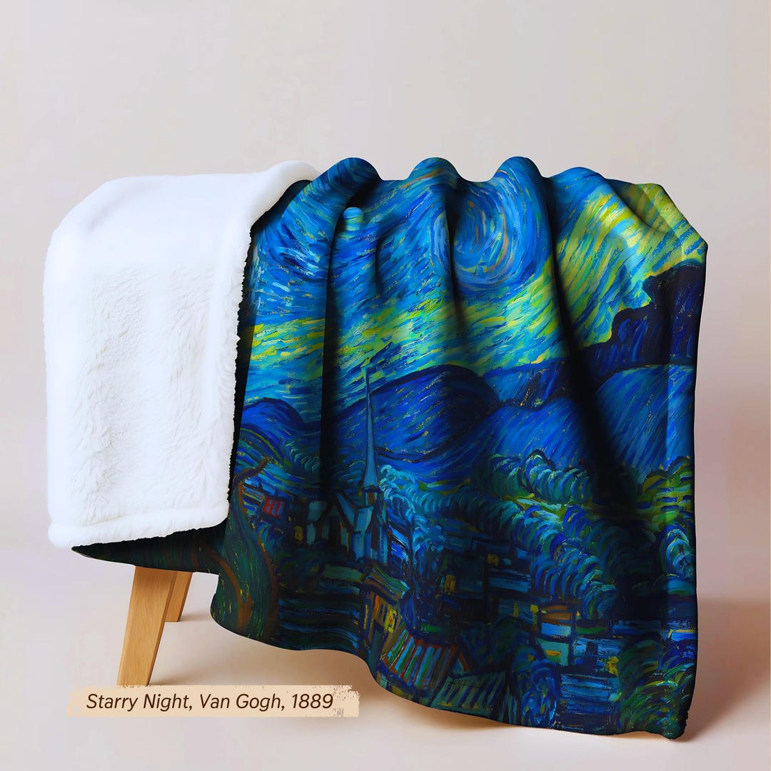 Van Gogh Starry Night, Van Gogh Gift, Van Gogh Blanket, Starry Night ...