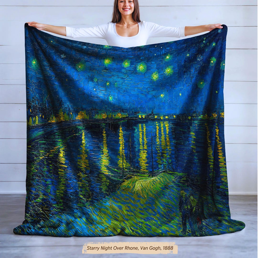 Van Gogh Starry Night Blanket, Art Lover Throw Blanket, Van Gogh Art ...