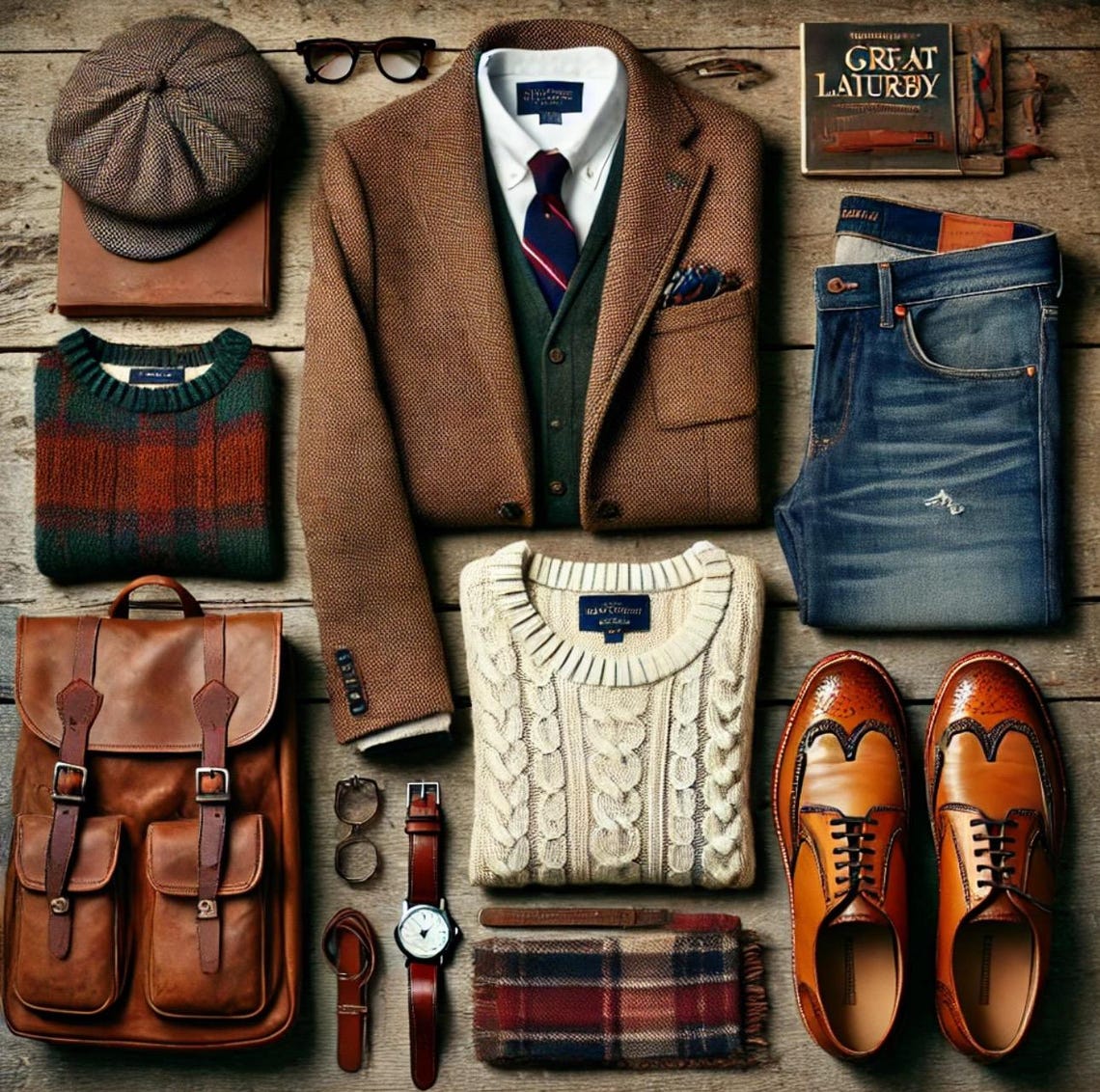 Men’s Vintage Prep Style Box • Tweed, Cable Knit & Plaid Mystery Bundle ...