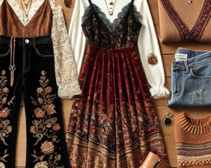 Witchcore Clothing Bundle (size Small): Thrifted Autumn Outfit, Vintage ...