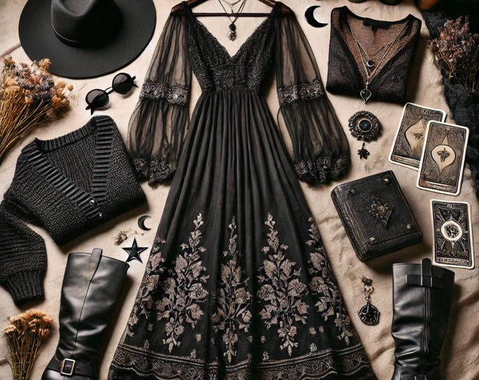 Black Witchcore Thrift Outfit Box (size Medium) - Etsy