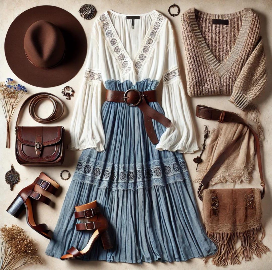 Boho Blue Vintage Clothing | Thrifted Upcycled Sustainable Fashion ...