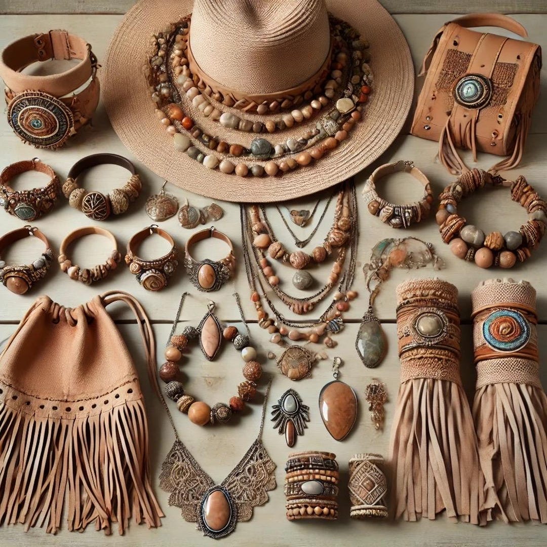 Boho Accessory Curated Style Box Boho Chic Feather Earrings, Cowgirl ...