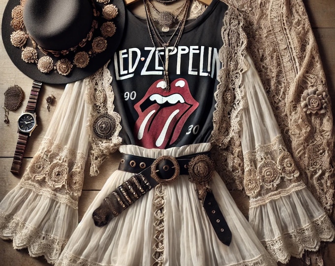 Rocker Rock Star Wife Aesthetic Curated Style Box, Boho Festival Vibe ...