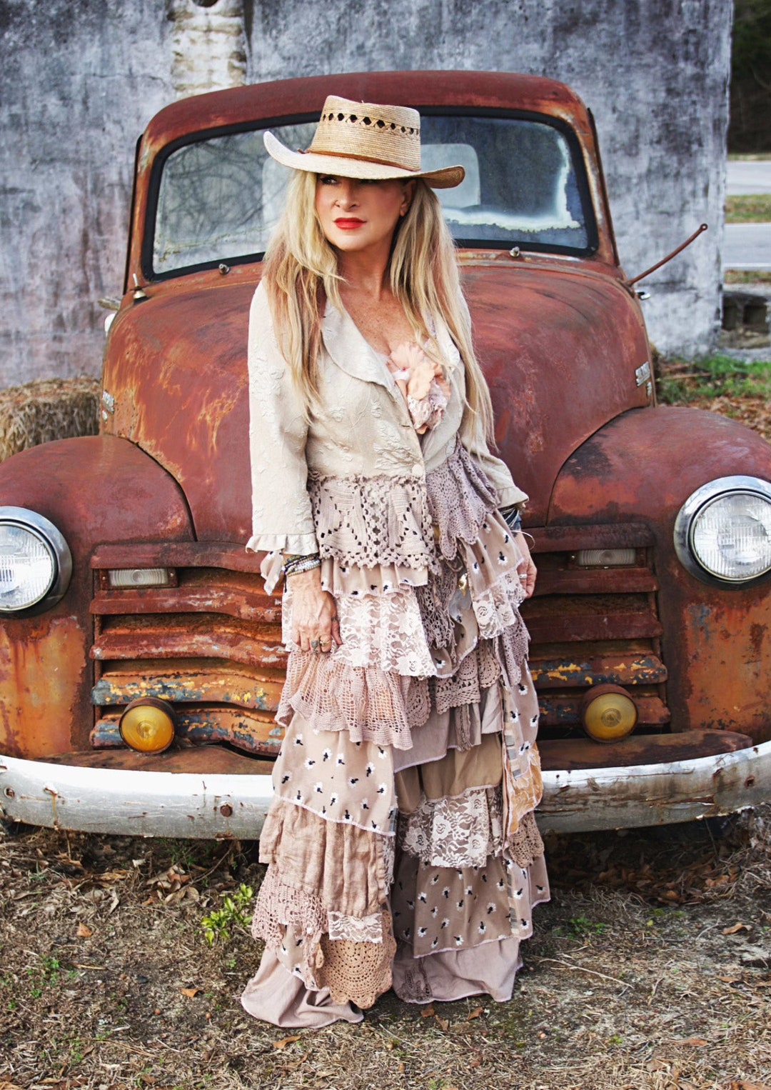 Bohemian Ruffle Pants, Shabby Chic Pink Ruffle Pants, Cottage Core ...