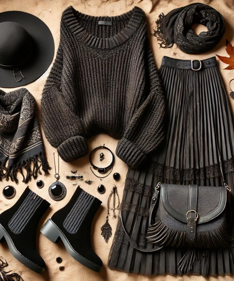 Black Boho Whimsigoth Witchcore Clothing Bundle: Size Medium Thrifted ...