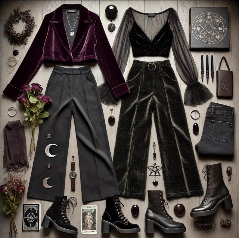 Black Boho Whimsigoth Witchcore Clothing Bundle: Size Medium Thrifted ...