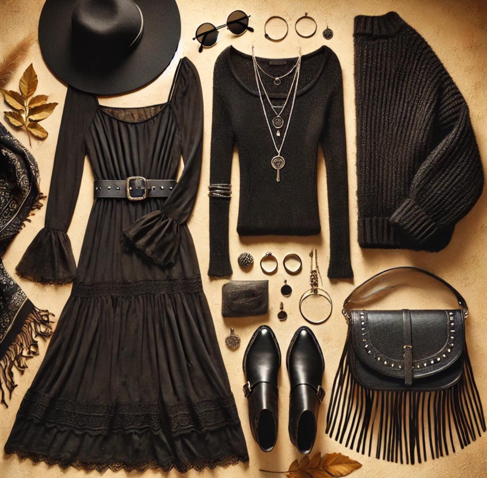 Black Boho Whimsigoth Witchcore Clothing Bundle: Size Medium Thrifted ...