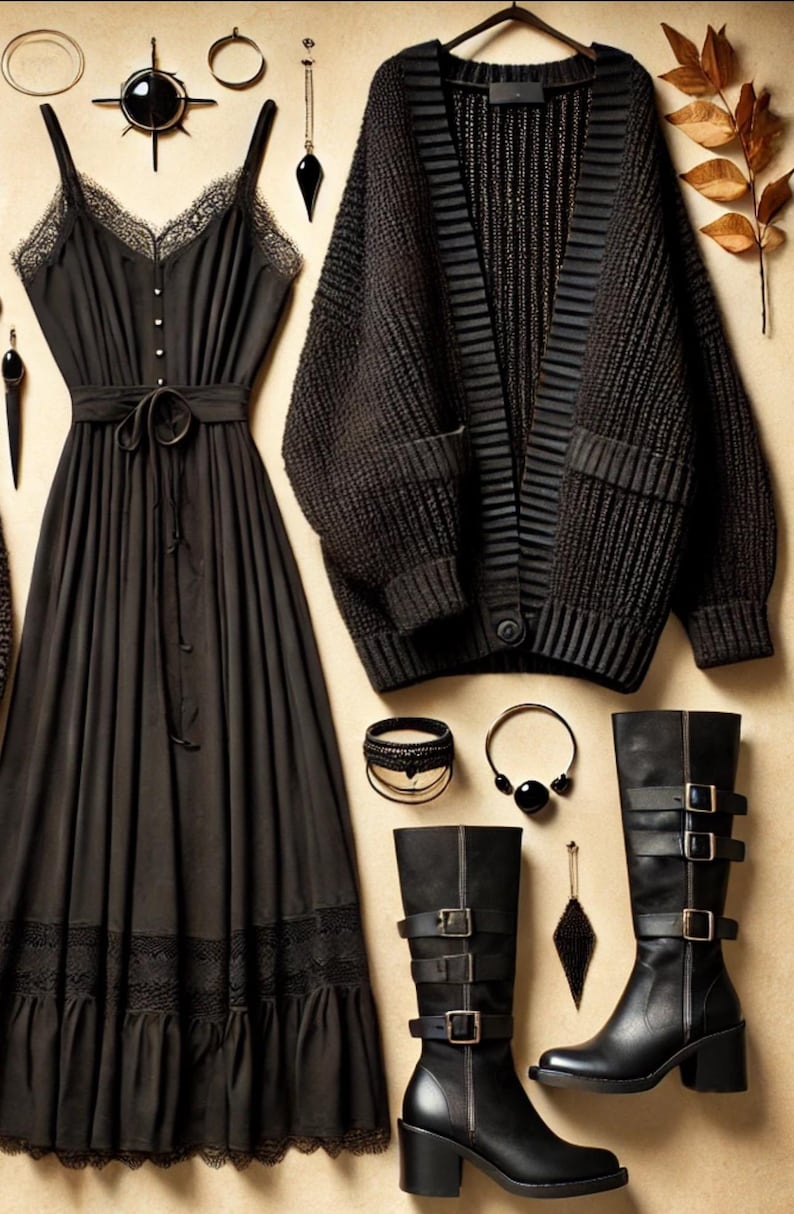Black Boho Whimsigoth Witchcore Clothing Bundle: Size Medium Thrifted ...
