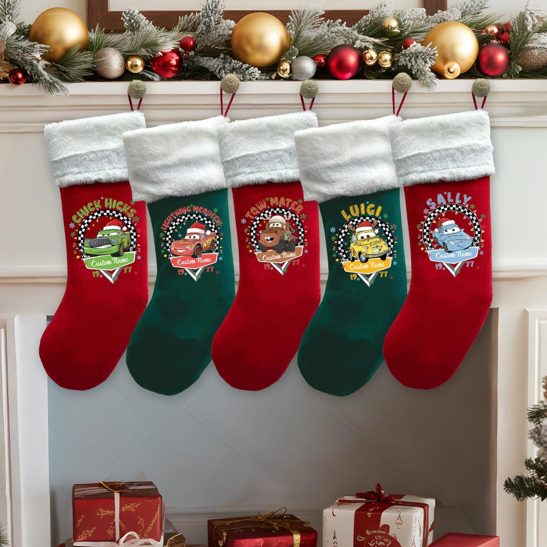 Disney Cars Stockings, Mcqueen Tow Mater Sally Luigi Guido Doc Hudson ...