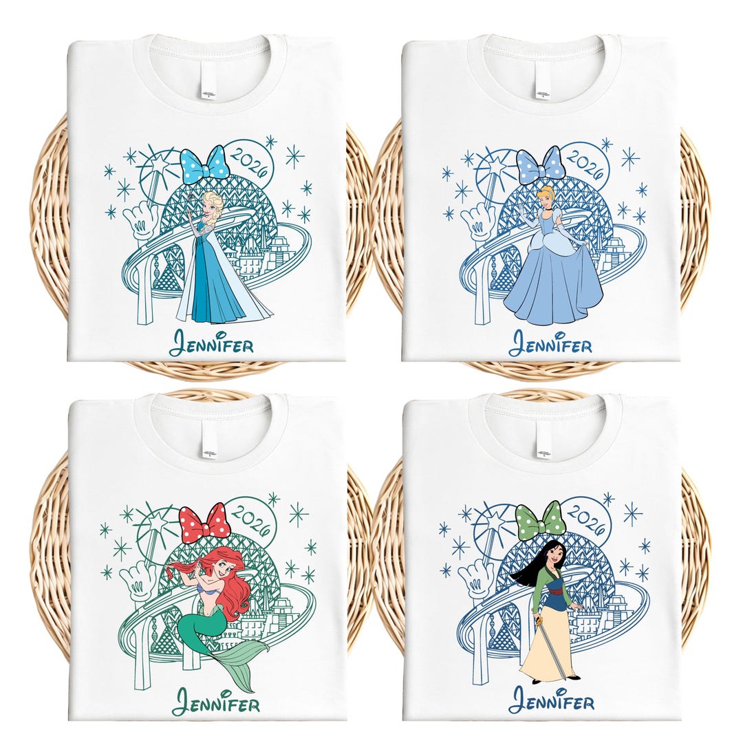 Custom Disney Princess Epcot 2026 Shirt, Princess Belle Aurora Ariel T ...