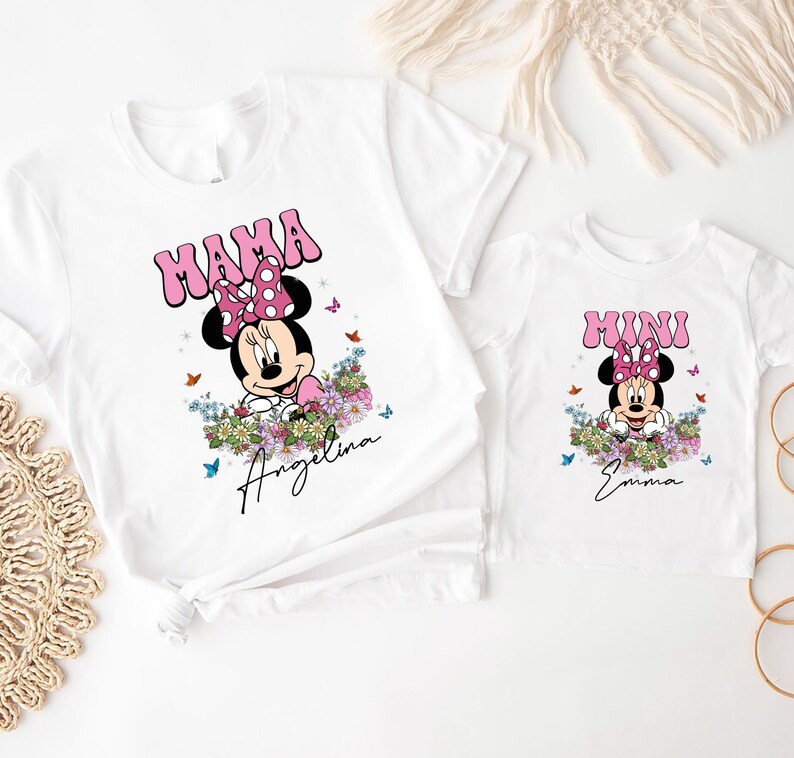 Minnie Mouse Mama and Mini Shirt, Custom Disney Mom & Daughter Matching ...