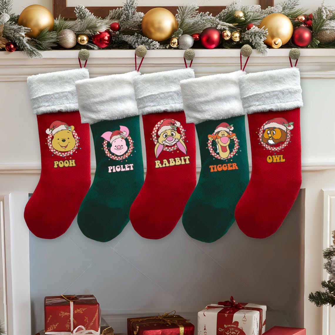 Disney Winnie the Pooh and Friends Christmas Stockings, Disney the Pooh ...