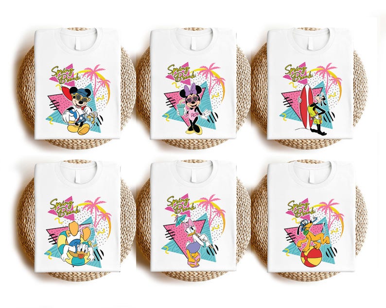 Retro 90's Mickey & Friends Shirt, Disney Spring Break Group Matching ...
