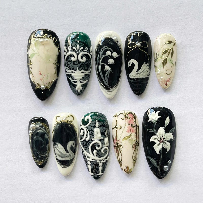 Vintage Swan Nails - Etsy