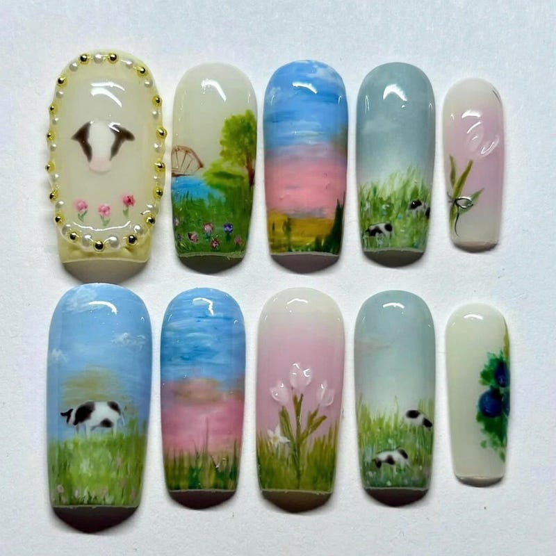 Nail Sets Cottage Core - Etsy