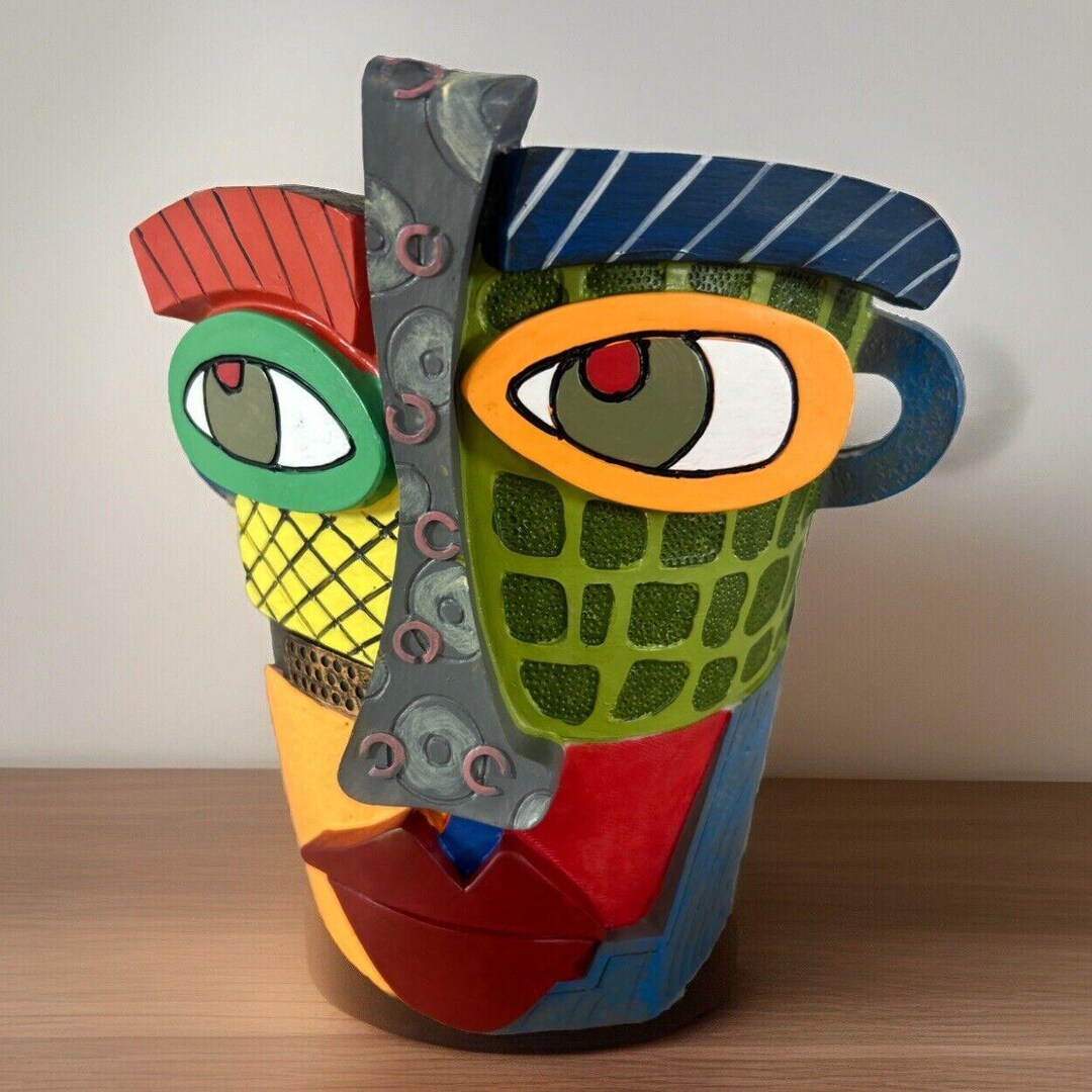 Picasso Brutalist Abstract Beauty Face Flower Pot Ornaments Courtyard ...