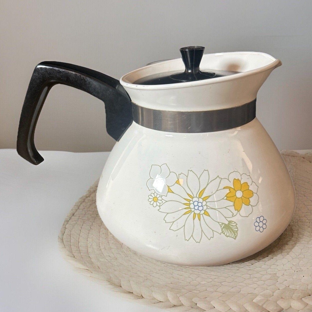 Corning Ware Vintage Teapot Floral Bouquet 6 Cup Capacity With ...