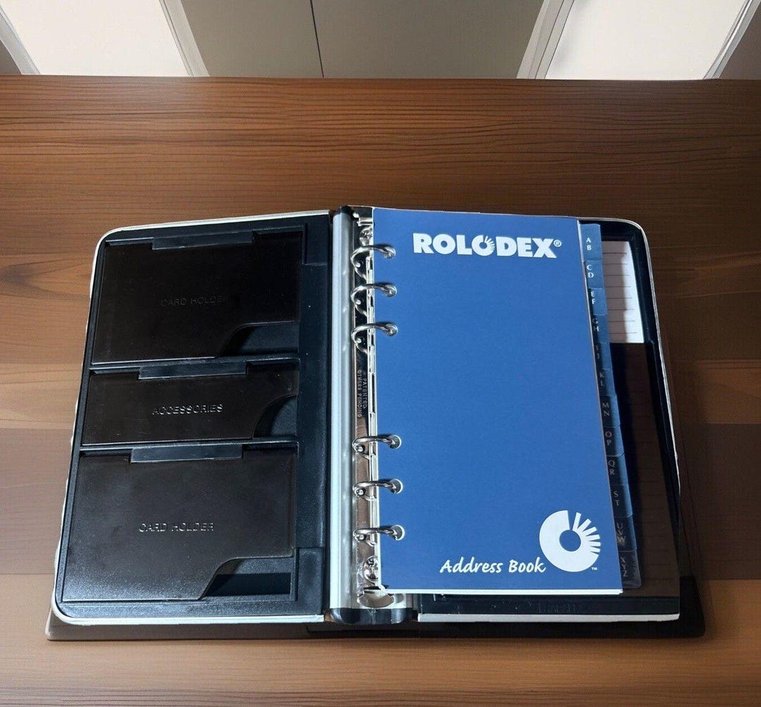 Rolodex Office Covered Business Card File Holder Sleeves Pen Newell ...