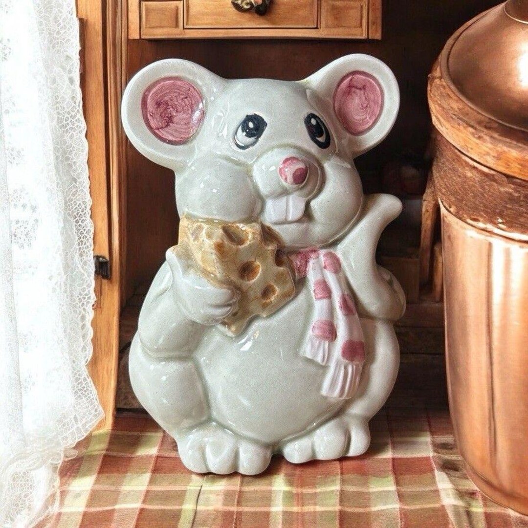 Mouse Parmesan Cheese Shaker Baking Soda Holder Ceramic Cheese Vtg ...