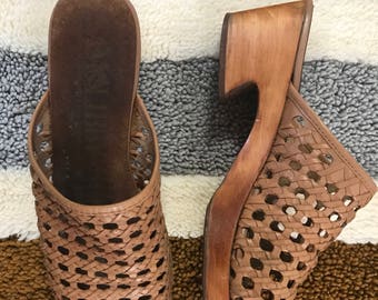 Wood platform shoes | Etsy