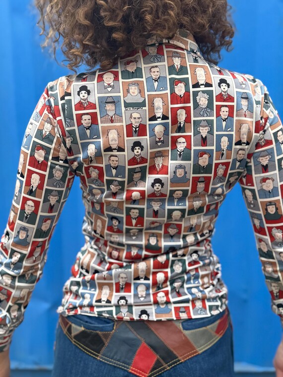 Vintage Wayne Rogers Business Men Faces Buttondown - Gem