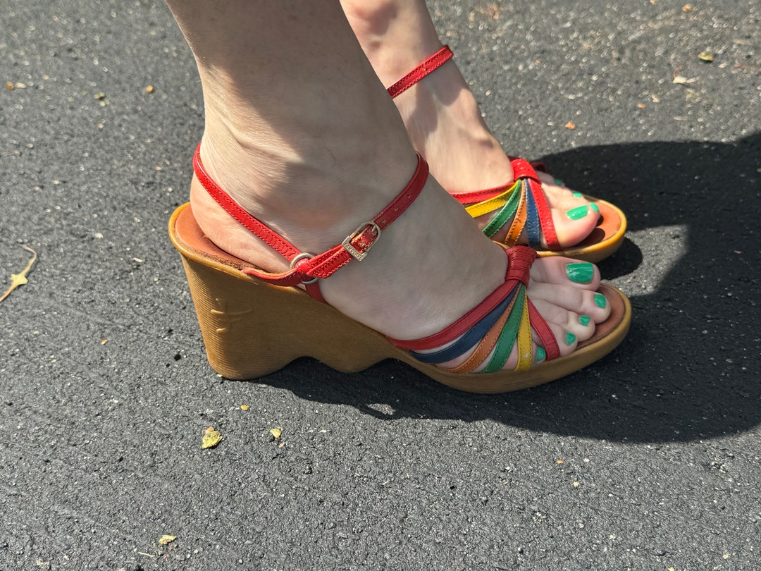 Hi-up Famolare Rainbow Platforms Sandals - Etsy