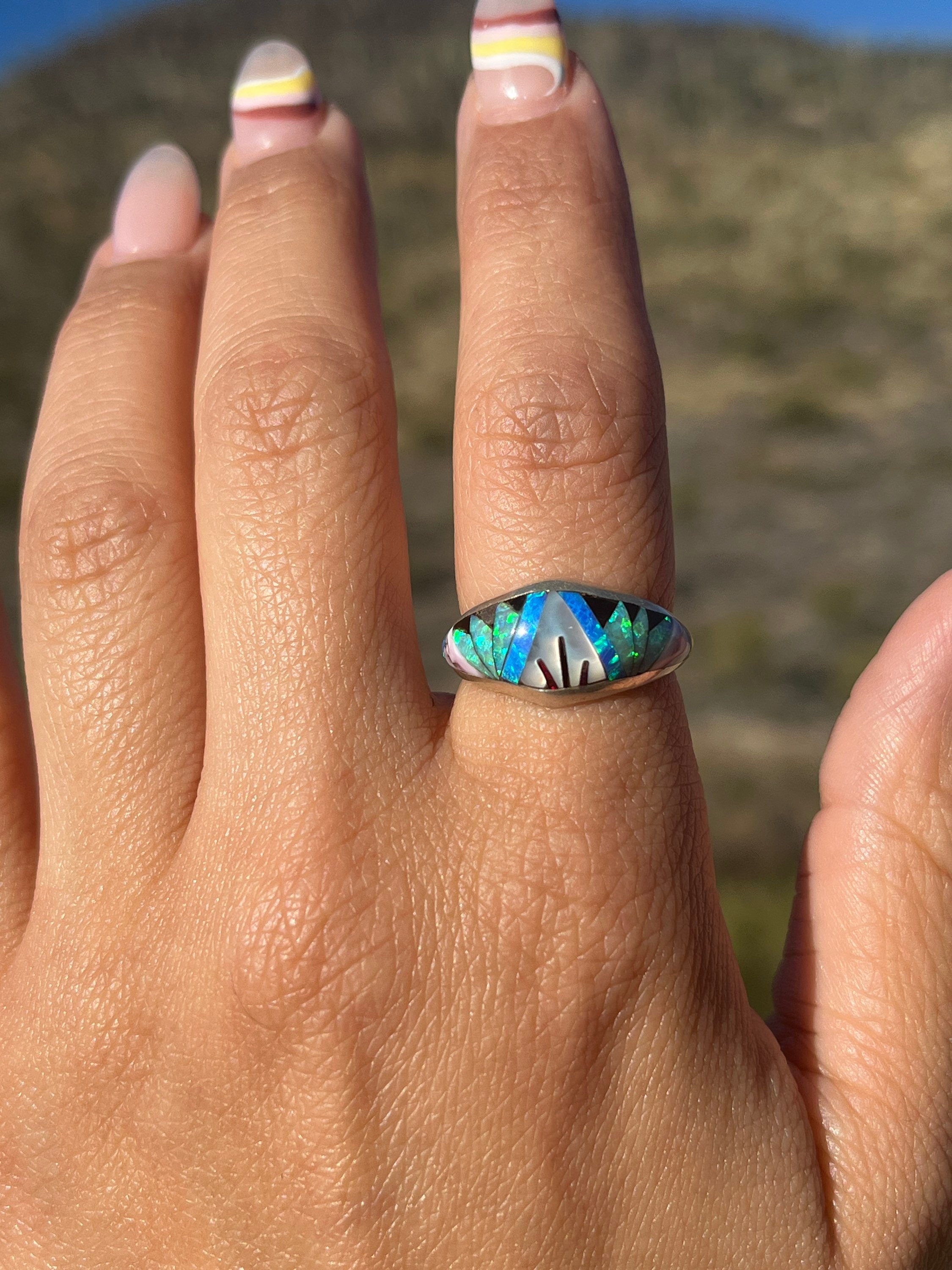 Zuni Micro Inlay Ring - Etsy