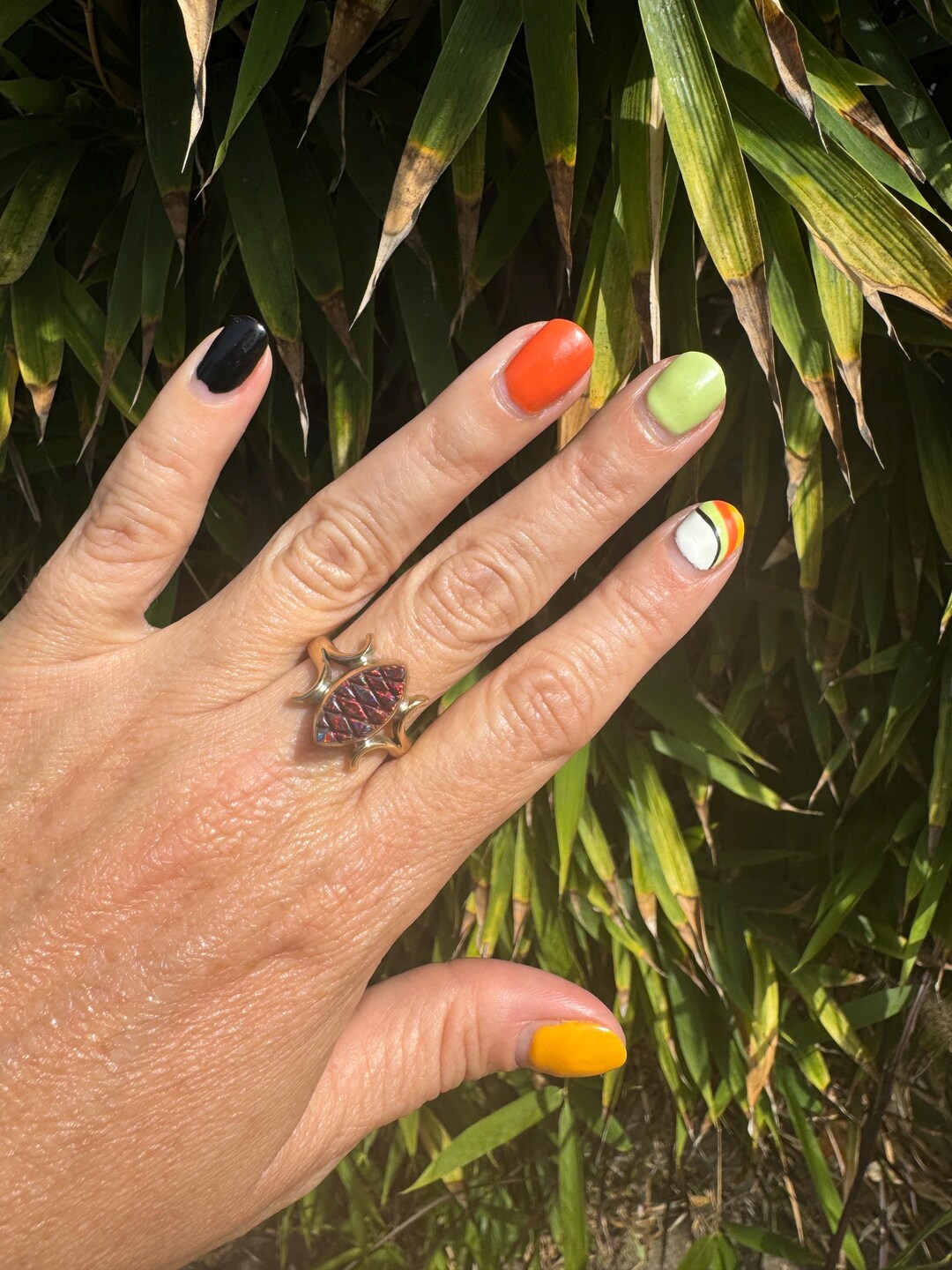 Zuni Artist Larry Castillo Carved Red Opal Brass Ring - Etsy