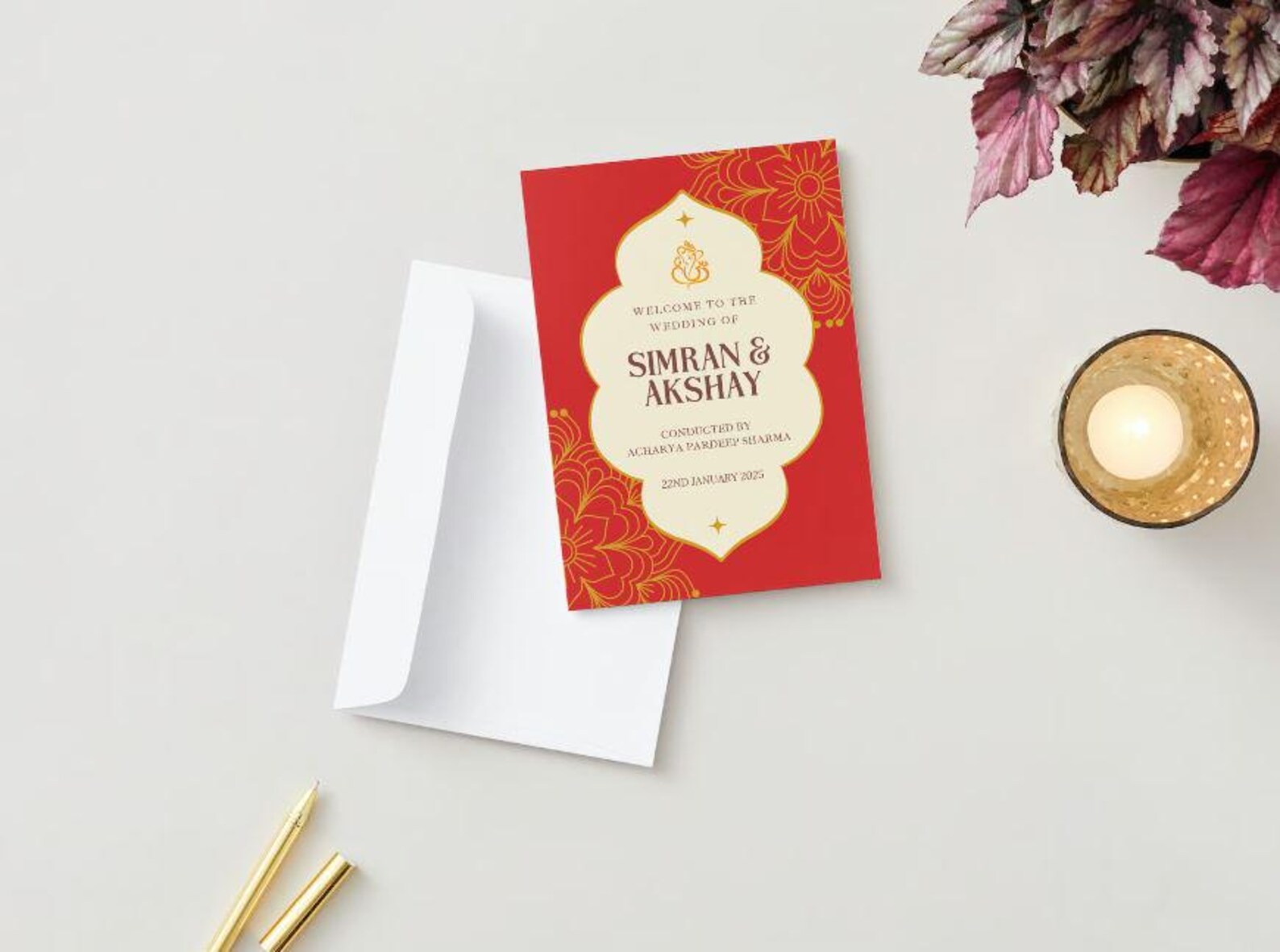 Editable Indian Wedding Pamphlet | Printable | Instant Download | Canva ...