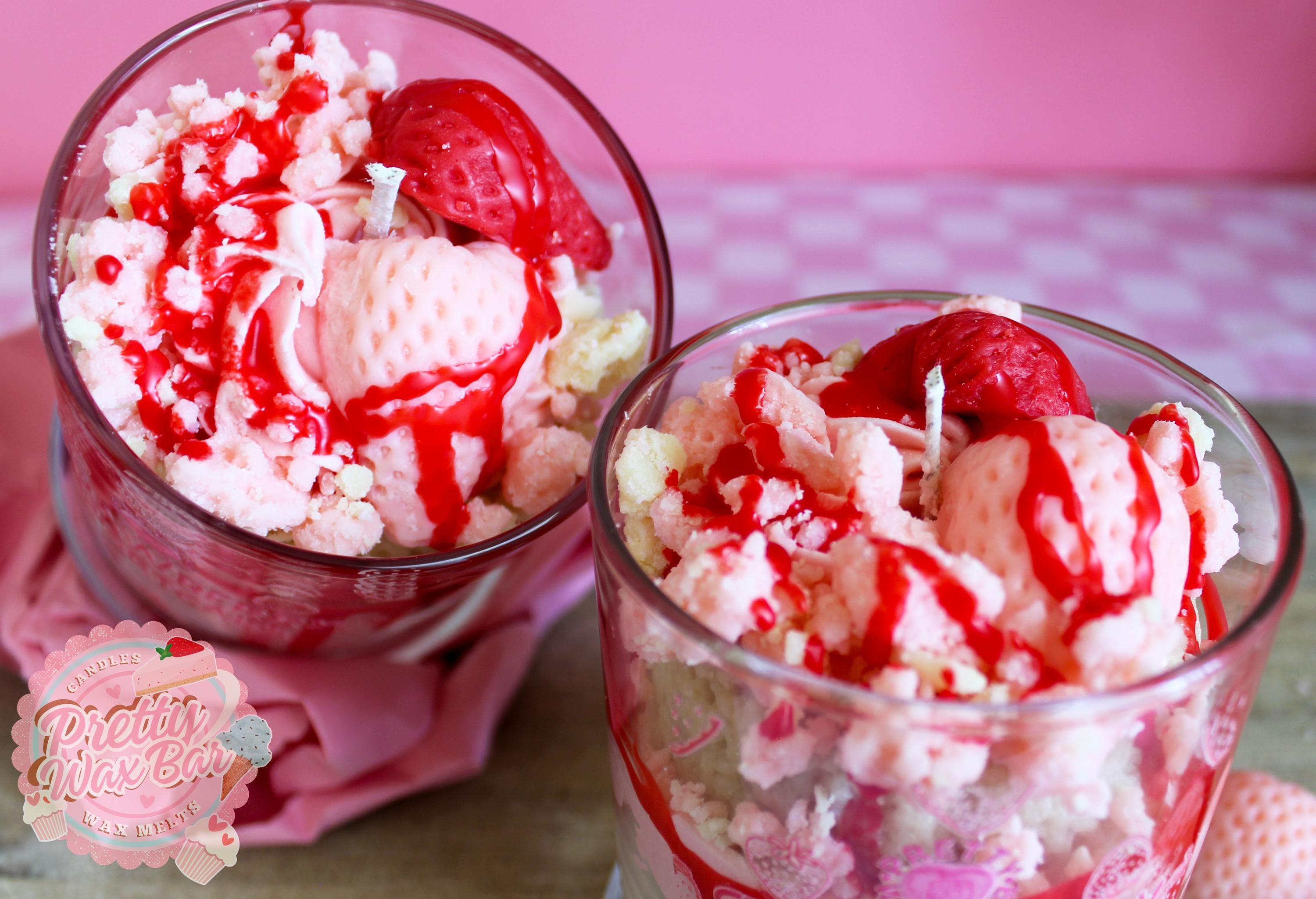 Strawberry Shortcake Dessert Candle, Strawberry Candle, Realistic Food ...