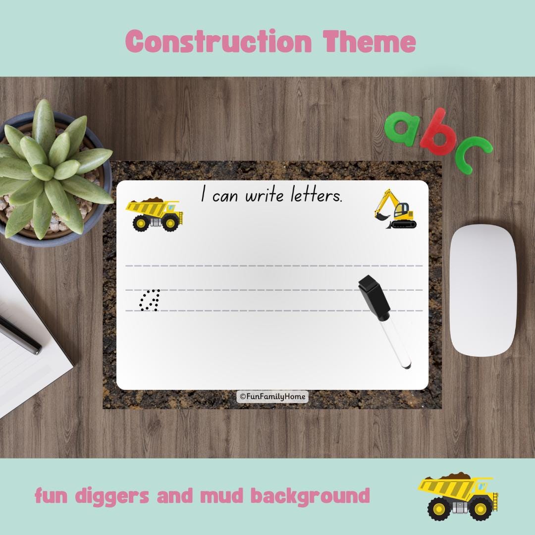 Construction Alphabet Worksheet Poster Bundle Preschool Toddler Prek ...