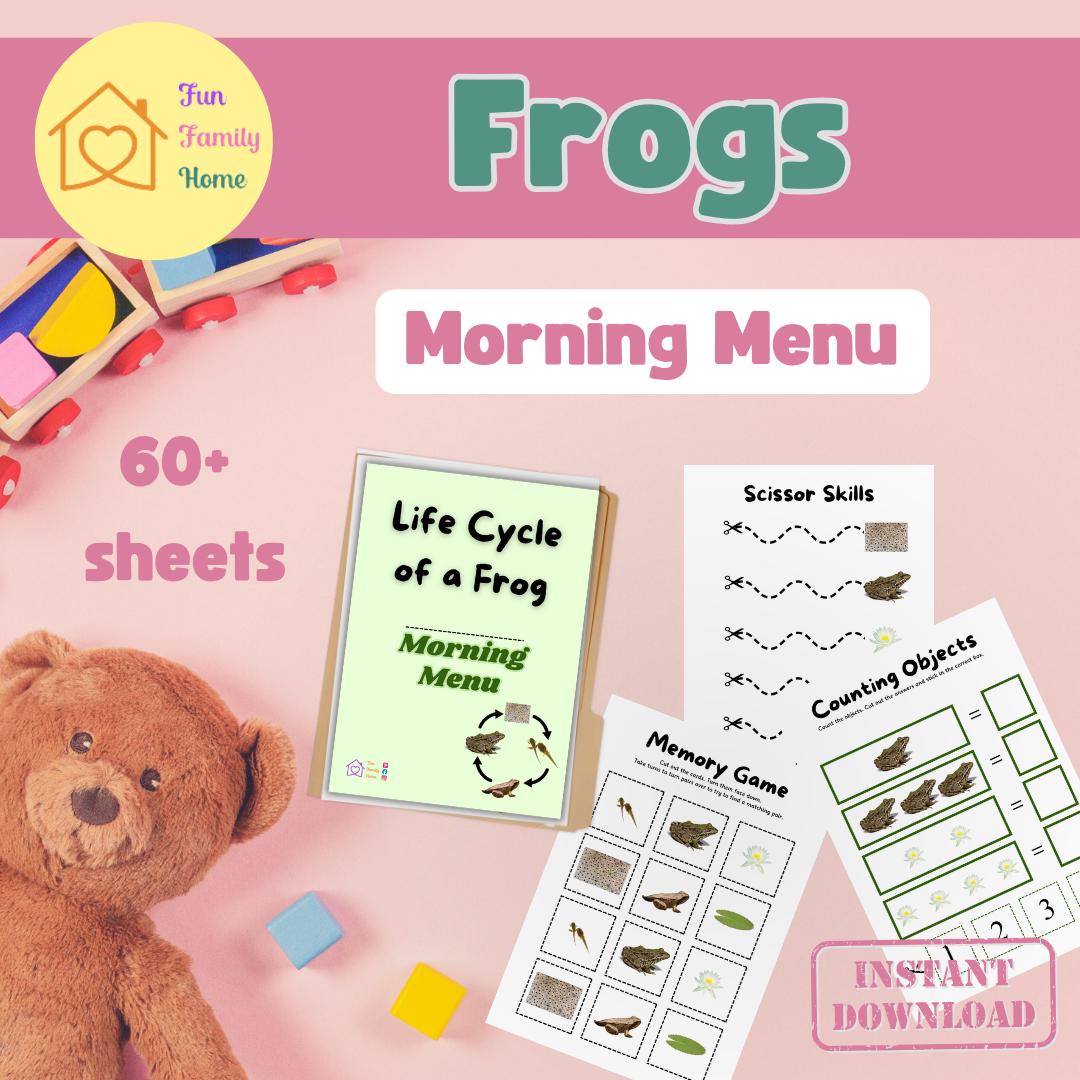 Frogs Life Cycle Morning Menu Morning Basket Scissor Skills Tracing ...