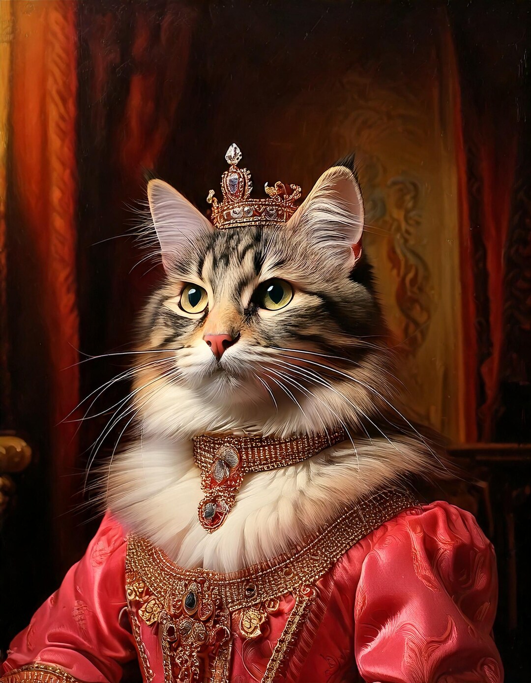 Queen Pet Portraits, Royal Portraits, Custom Pet Portraits, Dog ...