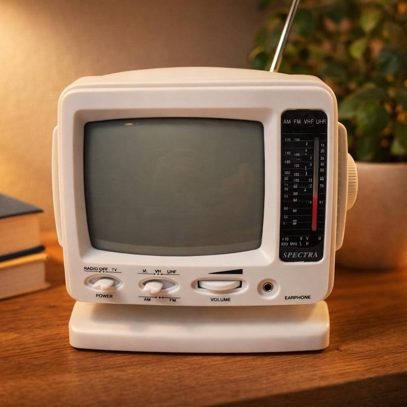 Vintage Portable 5 Inch Mini TV Retro Black White Television Spectra ...