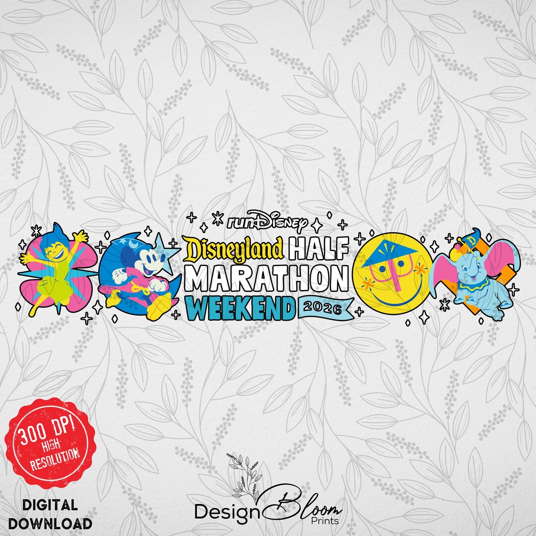 Rundisney Half Marathon Weekend Mickey Png, Mickey and Friends Haft ...