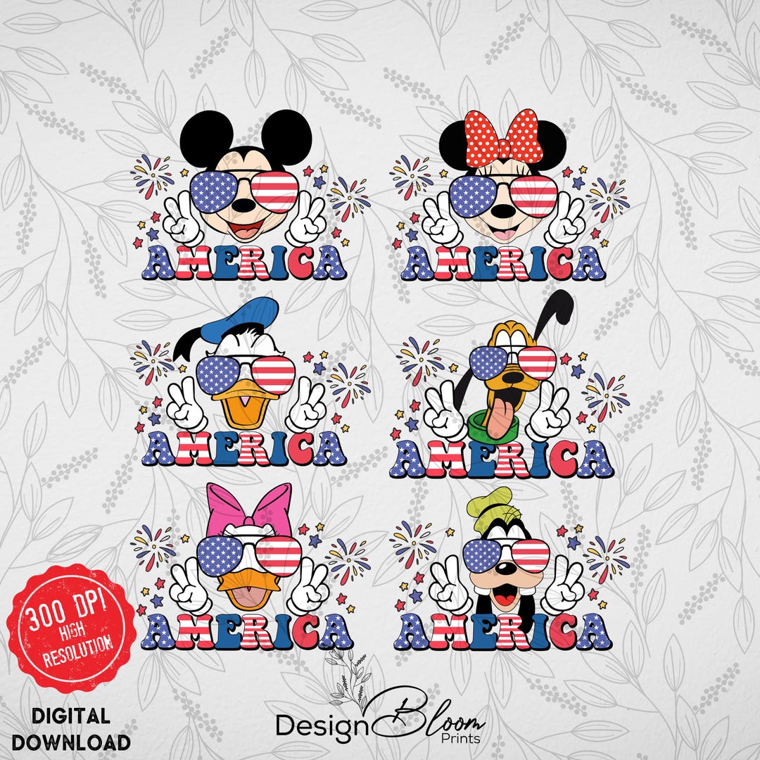 4th of July Mickey PNG: American Freedom Design (digital Download) - Etsy