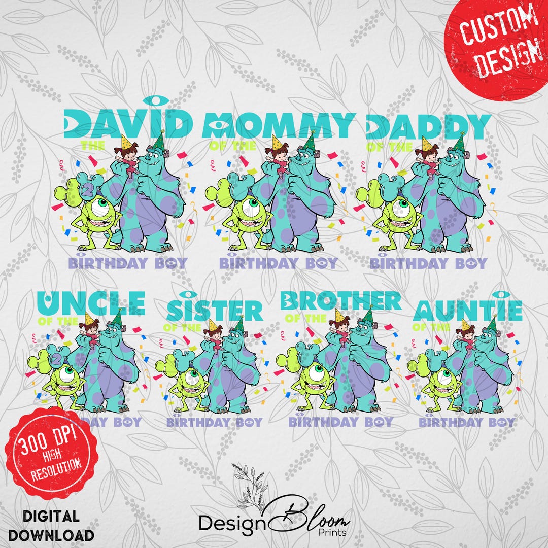 Custom Birthday Boy Monster PNG Bundle 1082 (digital Download) - Etsy