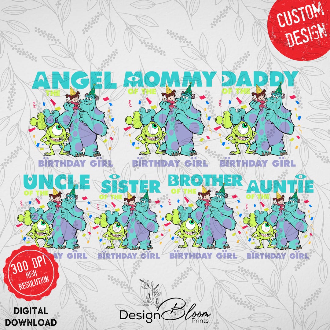 Custom Birthday Girl Monster PNG Bundle (digital Download) - Etsy