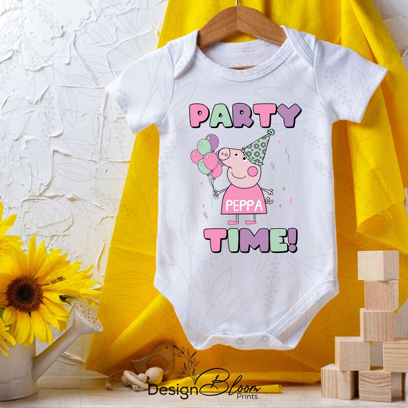 Peppa Pig Party Time Png, Funny Party Png, Kids Shirt Design, Cartoon ...