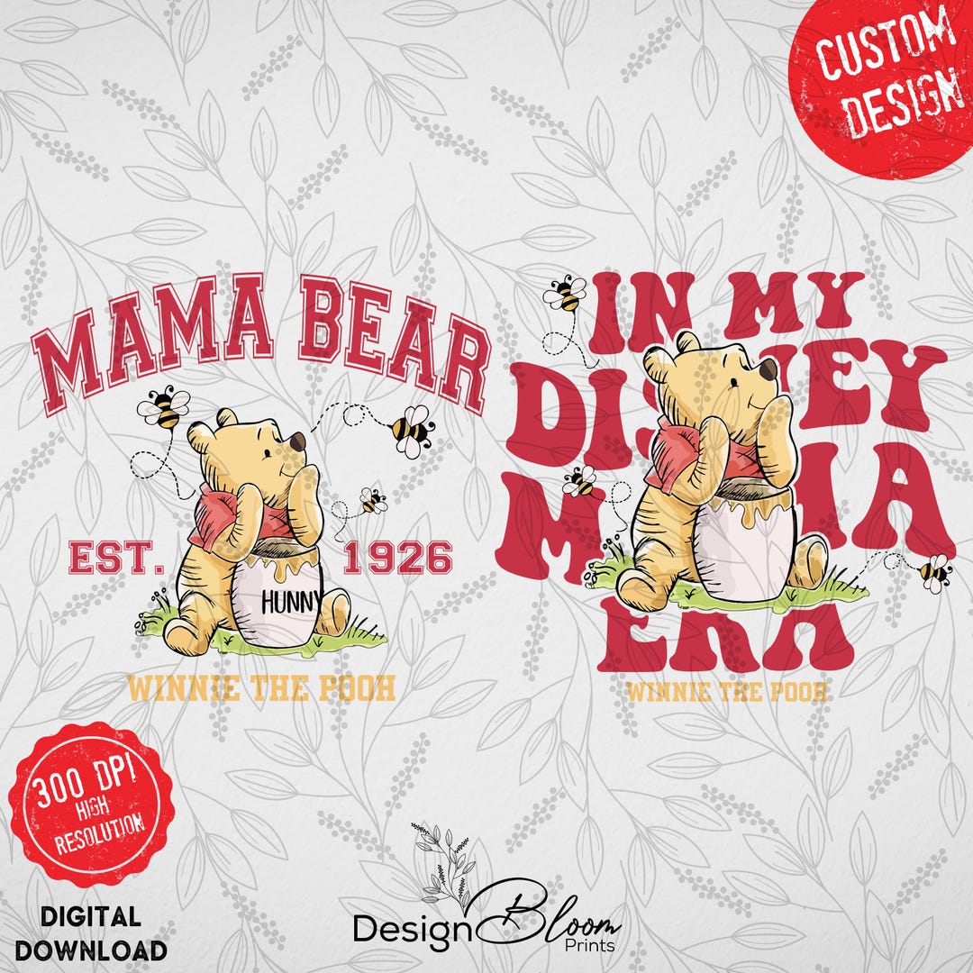 Winnie Pooh Mama Bear Era PNG: Mother's Day Design (digital Download ...