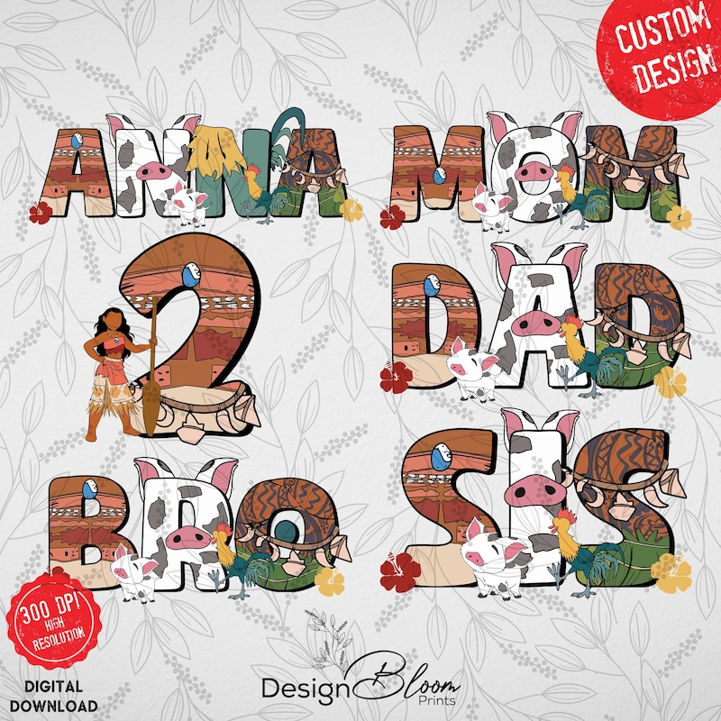 Moana Family Decal - Etsy