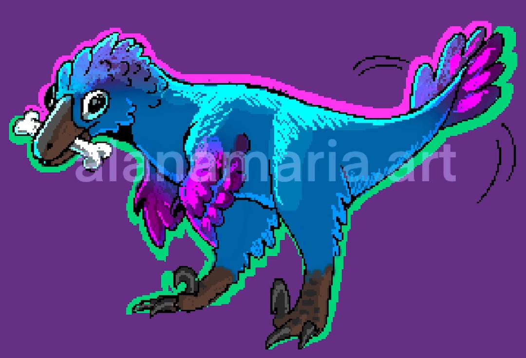 Silly Pixel Raptor - Etsy