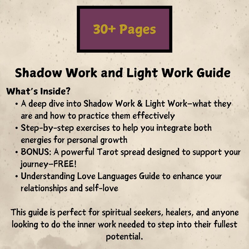 Shadow Work and Light Work Guide | Love Languages Guide | Printable PDF ...