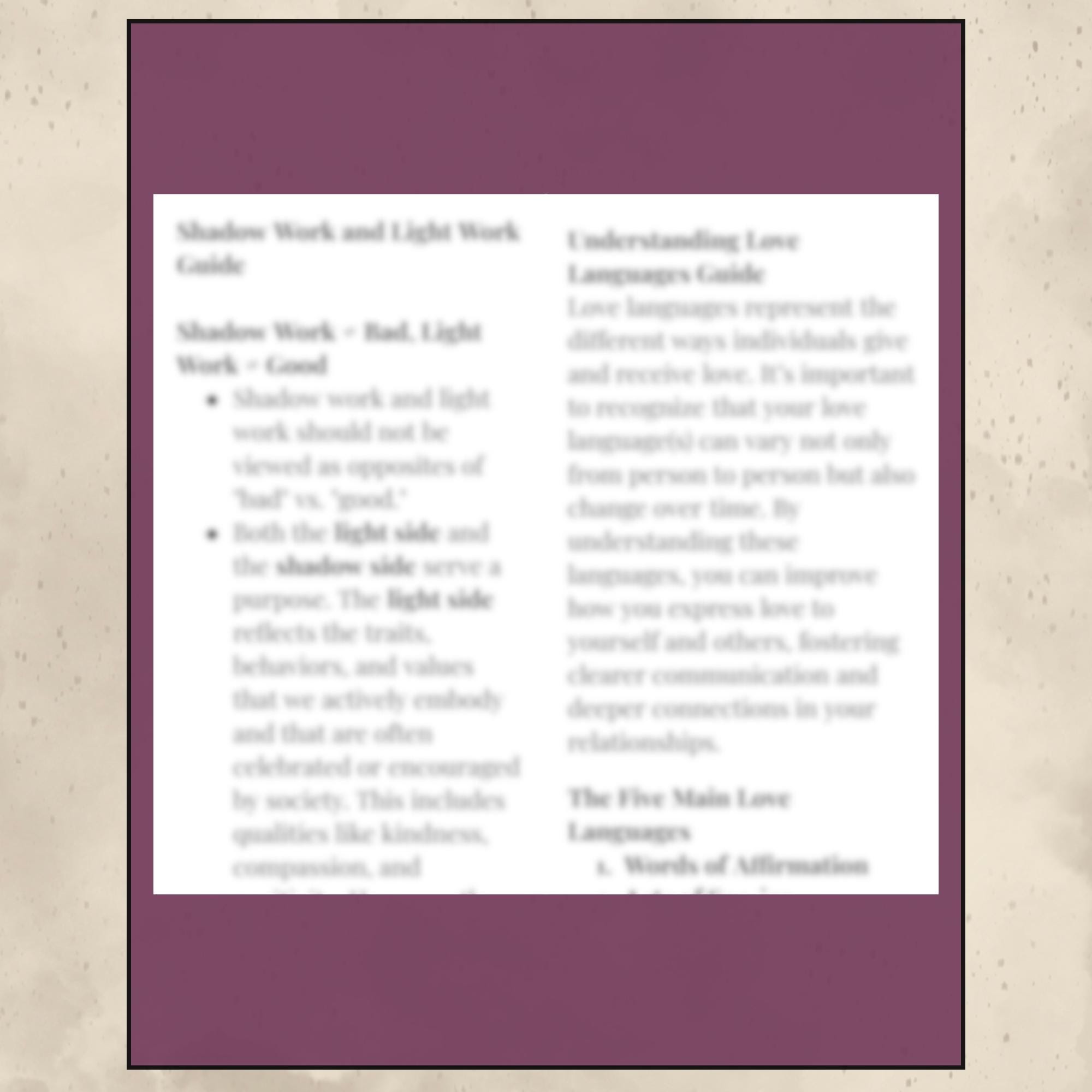 Shadow Work and Light Work Guide | Love Languages Guide | Printable PDF ...