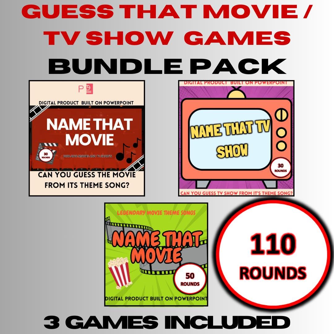 Guess the Movie / TV Show Games Bundle | 110 Famous Soundtracks and ...